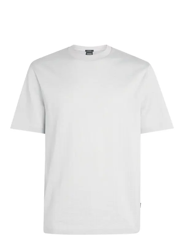 BOSS Cotton Jacquard T-shirt - Blue