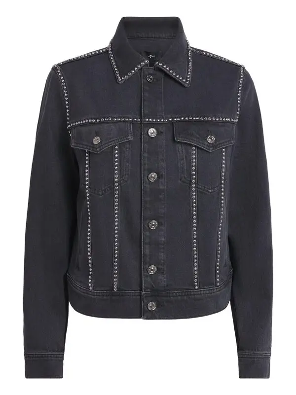 7 For All Mankind Studded Denim Jacket - Navy