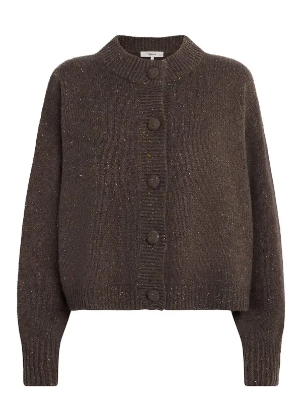 FRAME The Cashmere Fleck Cardigan - Brown
