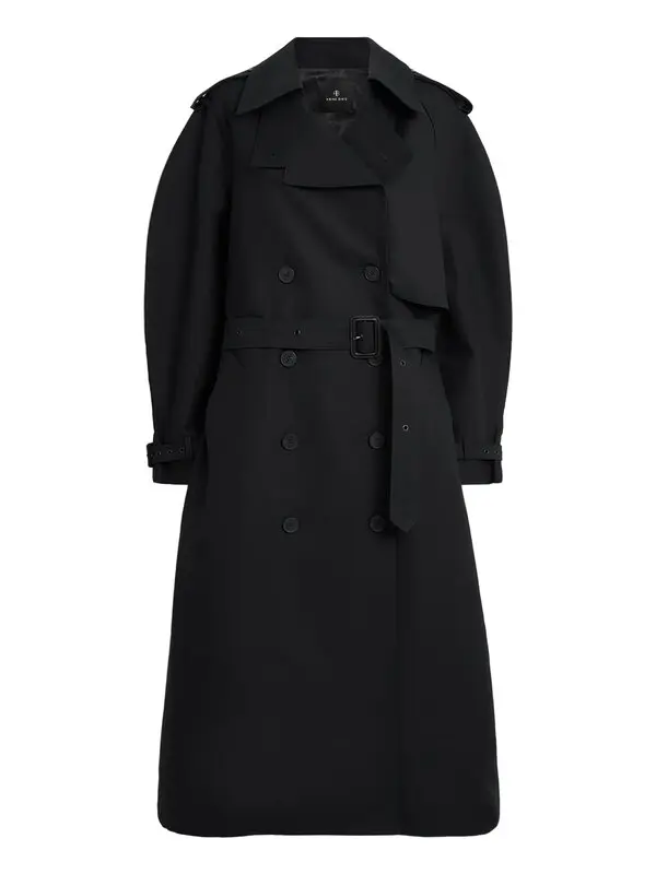 ANINE BING Cotton Pascale Trench Coat - Black
