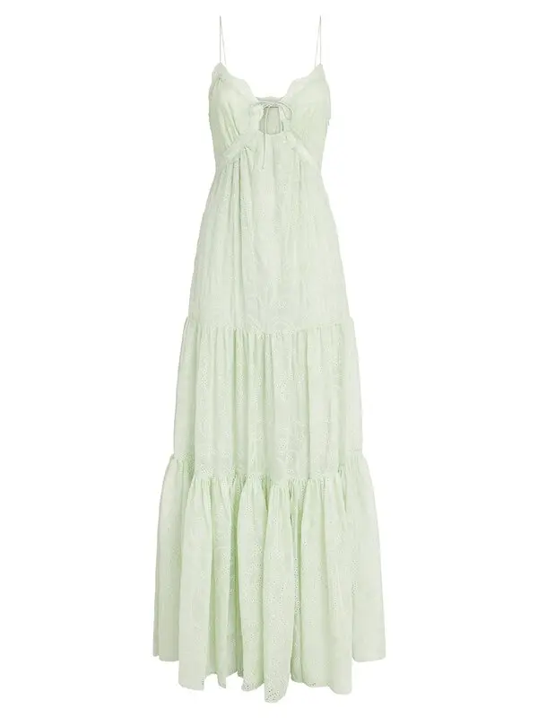 Alice + Olivia Lace-trim Nicky Maxi Dress - Green