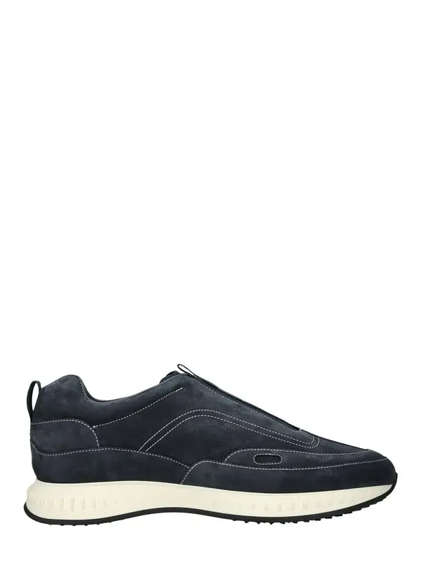 John Lobb Nubuck Leather Stream Elastic Sneakers - Navy