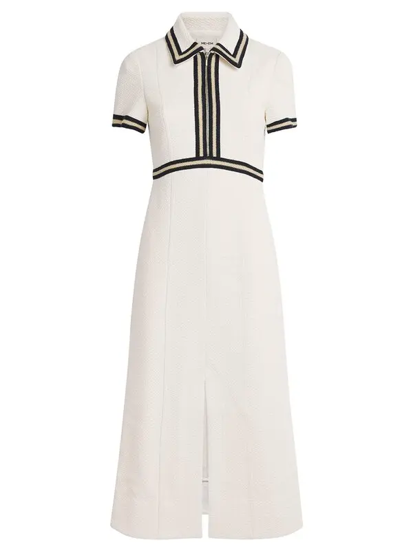ME+EM Tailored Textured Midi Dress - Beige