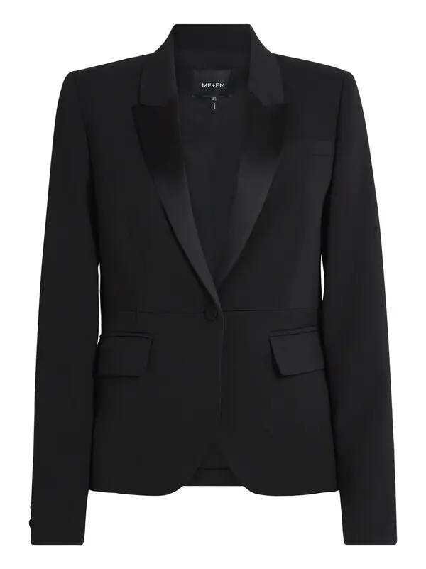 ME+EM Slim Sharp Contour Blazer - Black