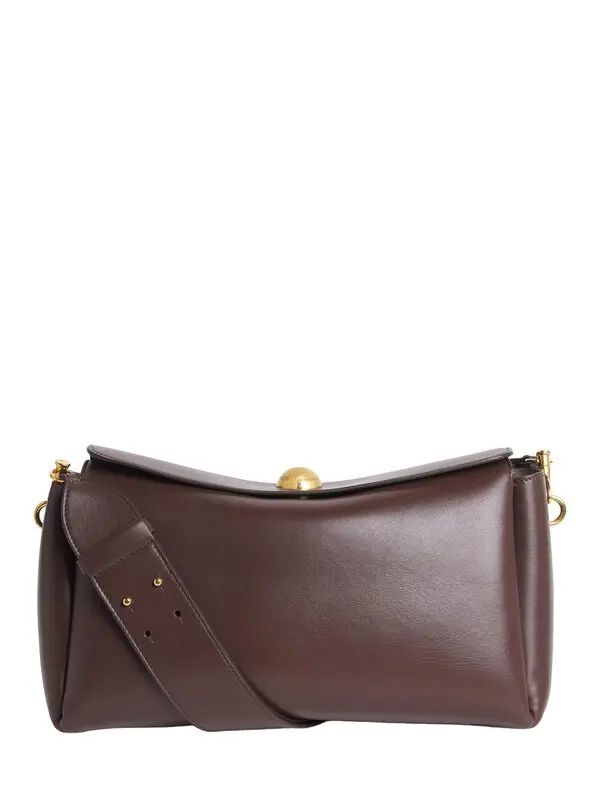AMI Paris Medium Leather Carrousel Shoulder Bag - Brown