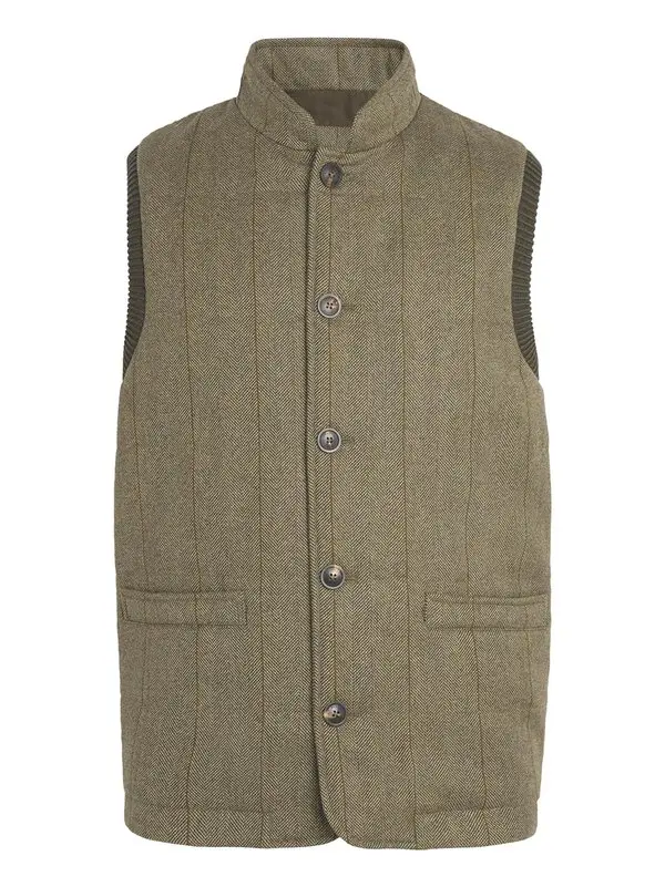 Purdey Tweed-front Clarges Gilet - Green