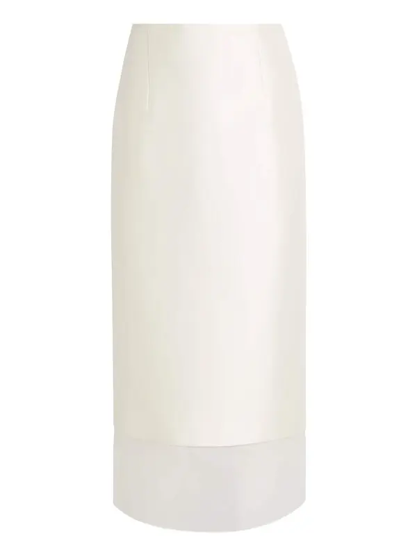 VORANIDA Silk-lined Midi Skirt - Ivory