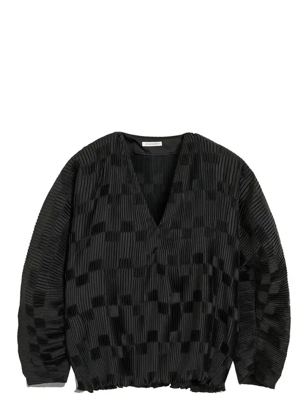 BY MALENE BIRGER Franca Pleated Satin Blouse - Black