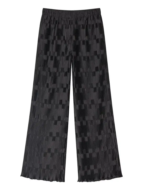BY MALENE BIRGER Letita Pleated Satin Trousers - Black