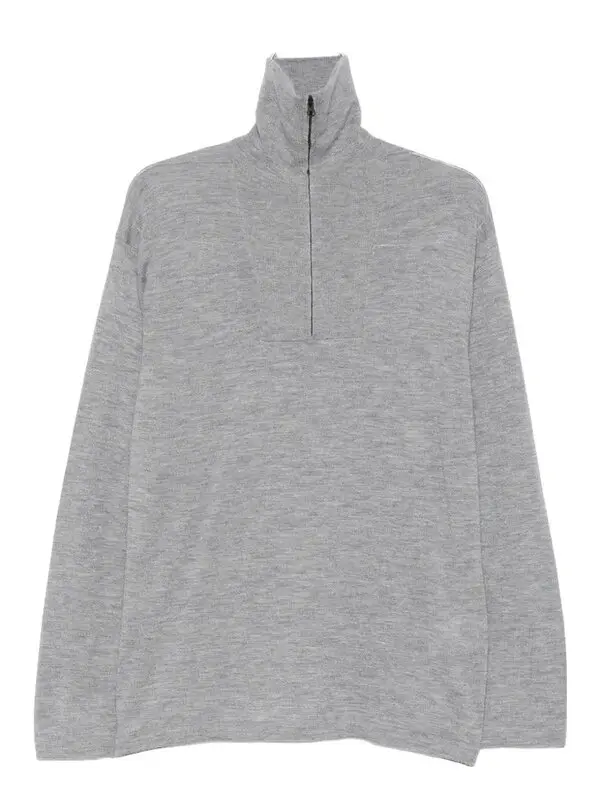 LISA YANG Roll-neck Ribbed Cashmere Sweater - Grigio