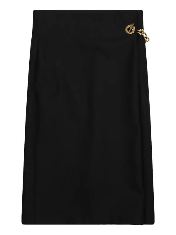 Celine Virgin Wool And Mohair Wrap Skirt - Black
