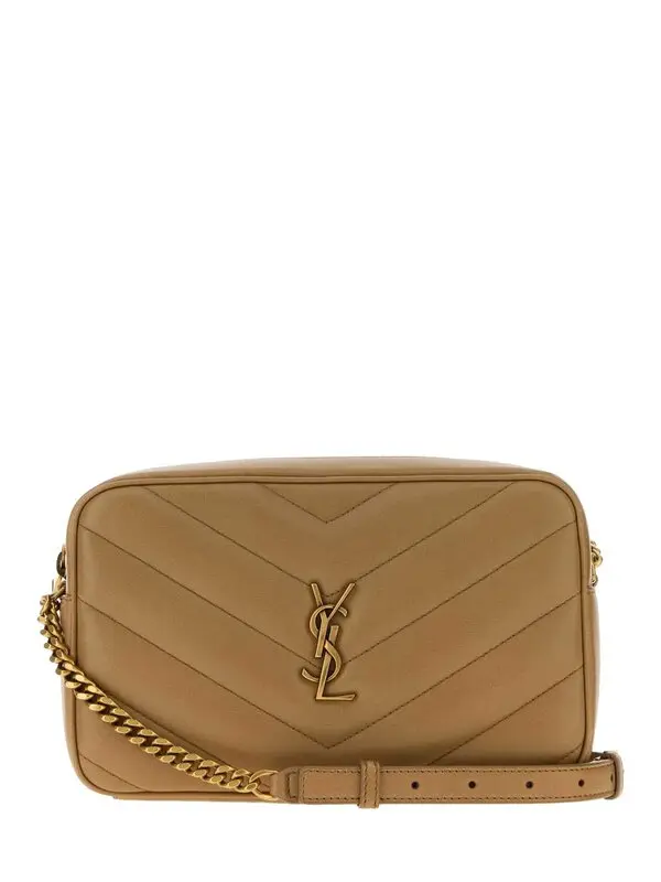 Saint Laurent Loulou Mini Crossbody Handbag In Leather - Camel