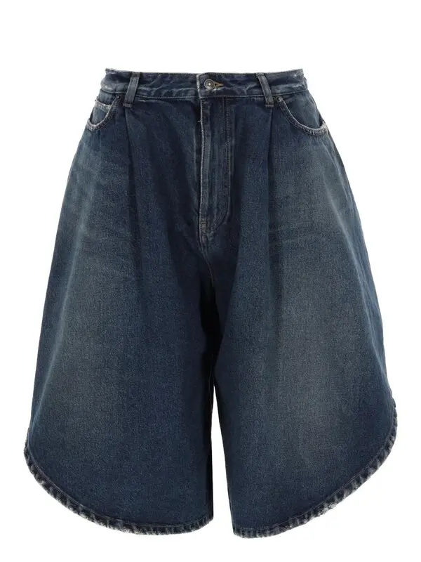 Balenciaga Tulipe Cotton Shorts - Blue
