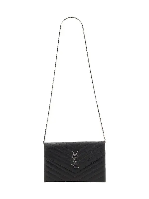 Saint Laurent Cassandra Chain Clutch Pouch - Black