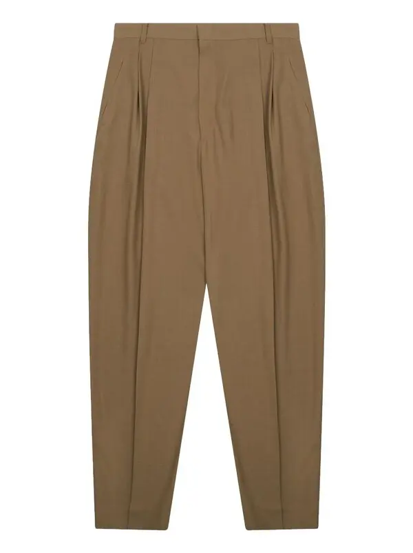 Celine Montauk Wool-blend Trousers - Brown