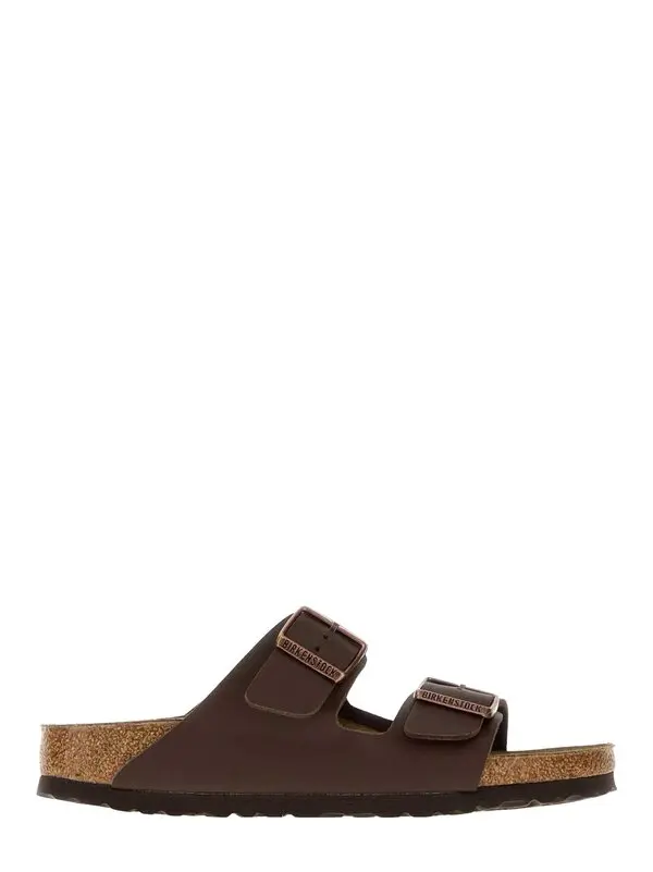 BIRKENSTOCK Leather Arizona Slip-on Slides - Brown