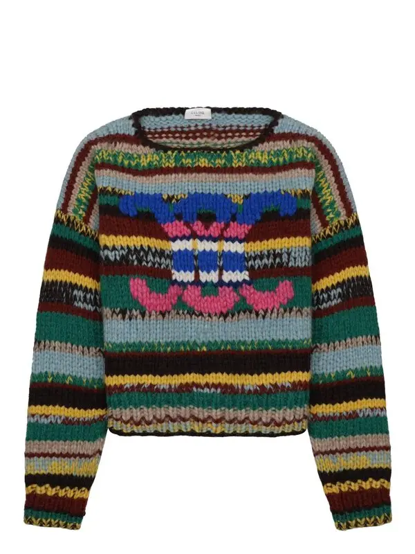 Celine Alpaca Blend Sweater With Mouliné Effect - Multicolour