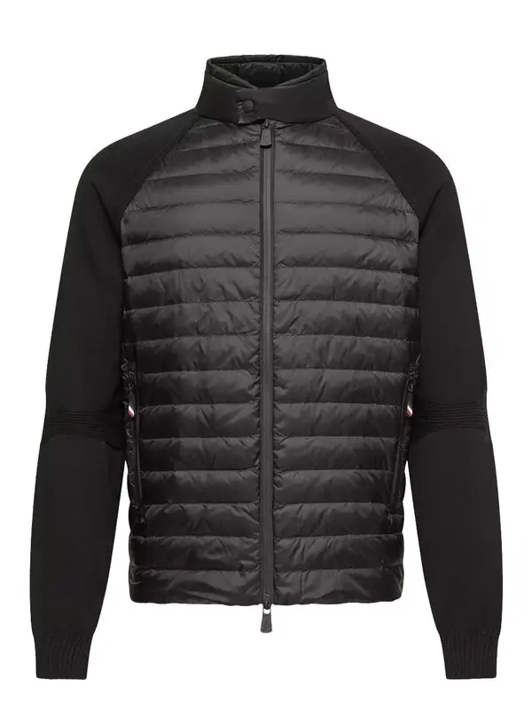 Moncler Padded Cardigan In Polyamide - Black