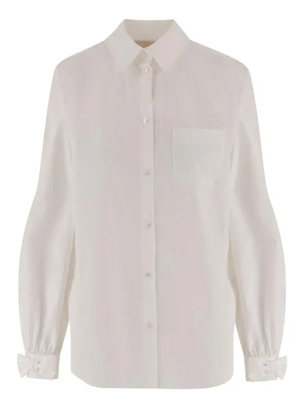 Valentino Garavani Bow Cuff Front-button Shirt - Bianco