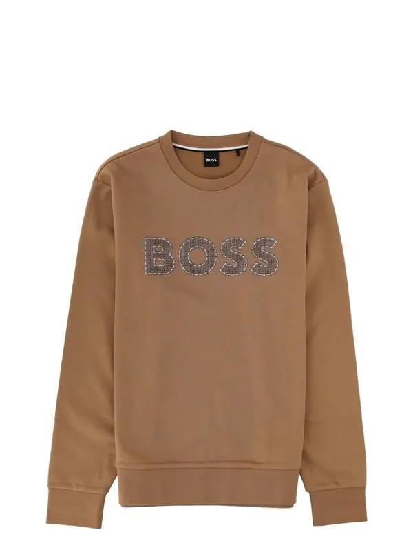BOSS Cotton Logo Sweatshirt - Brown