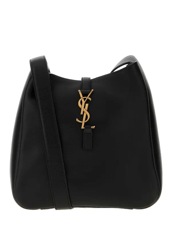 Saint Laurent Leather Crossbody Handbag, Five-to-seven - Black