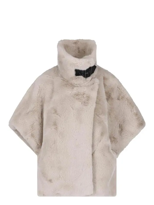 Pinko Structured Mini Jacket With Faux-leather Trim - Beige