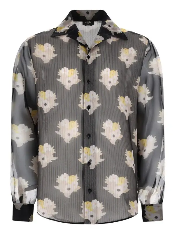 Fendi Oversized Silk-cotton Shirt - Black