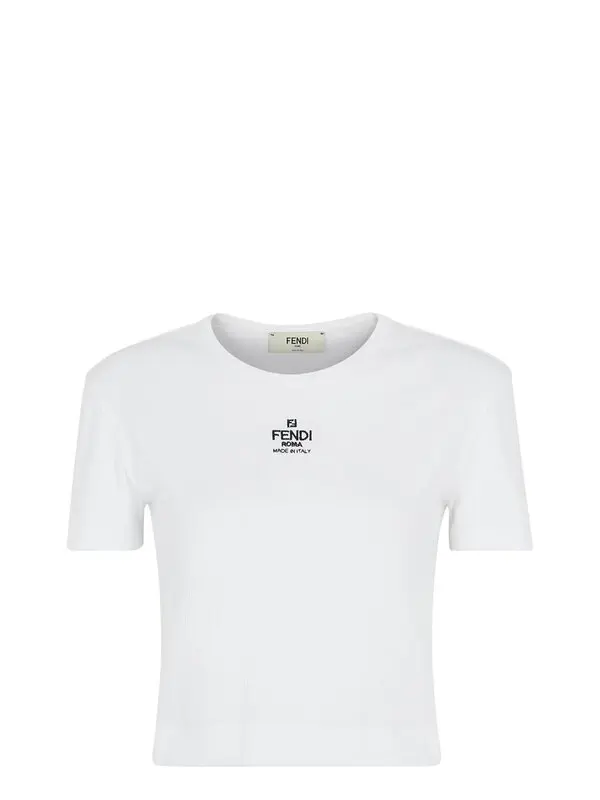 Fendi Logo Cotton-blend Top - White
