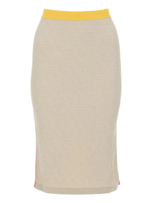 Fendi Cotton And Silk Mini Skirt - Beige