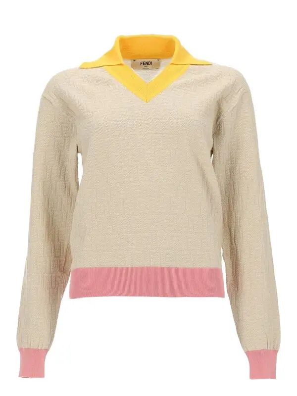 Fendi Cotton & Silk Sweater - Beige