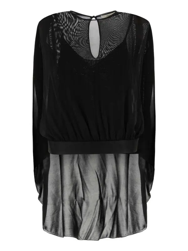 Fendi Silk-blend Draped Top - Black