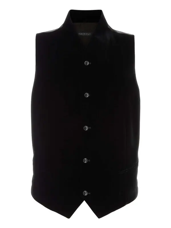 Giorgio Armani Velvet Waistcoat - Black