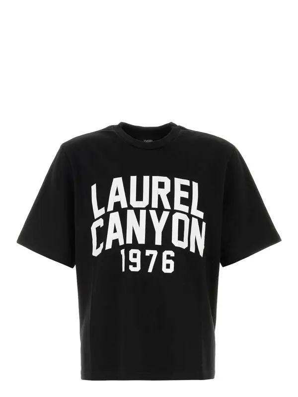 Amiri Logo Cotton T-shirt - Black