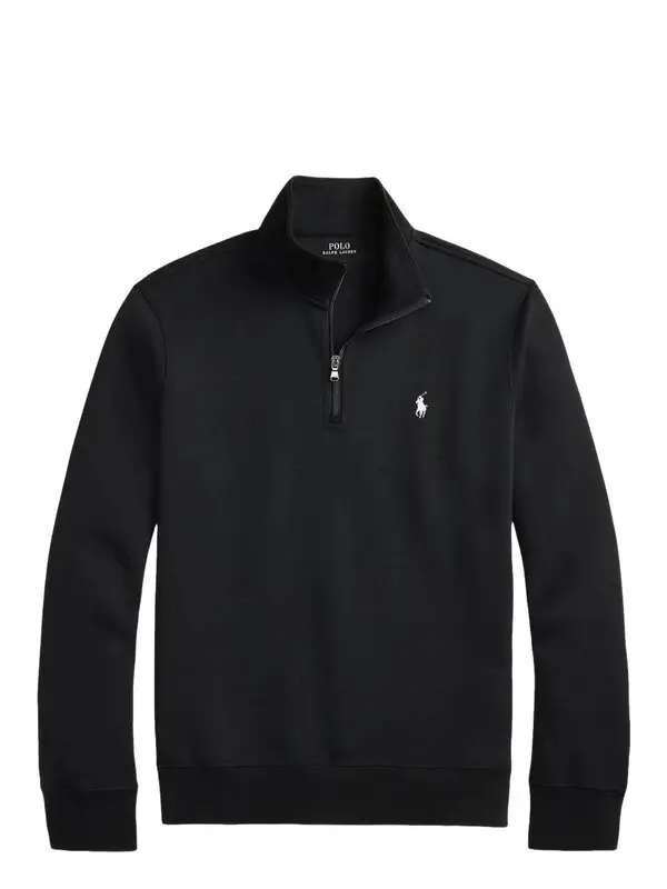 Polo Ralph Lauren Embroidered Pony Mockneck Quarter-zip Sweater - Nero