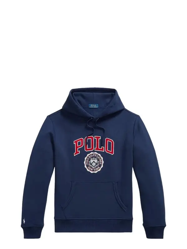 Polo Ralph Lauren Flocked Logo Hooded Sweatshirt - Blu