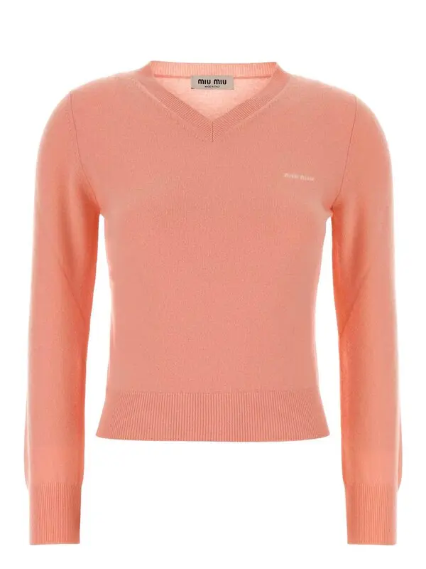 Miu Miu Virgin Wool Pullover Sweater - Pink