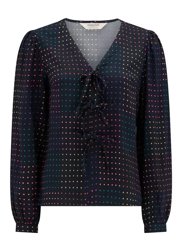 SUGARHILL BRIGHTON Fabiah Bow Blouse - Black