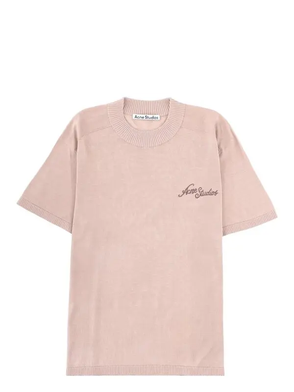 Acne Studios Logo Silk T-shirt - Pink