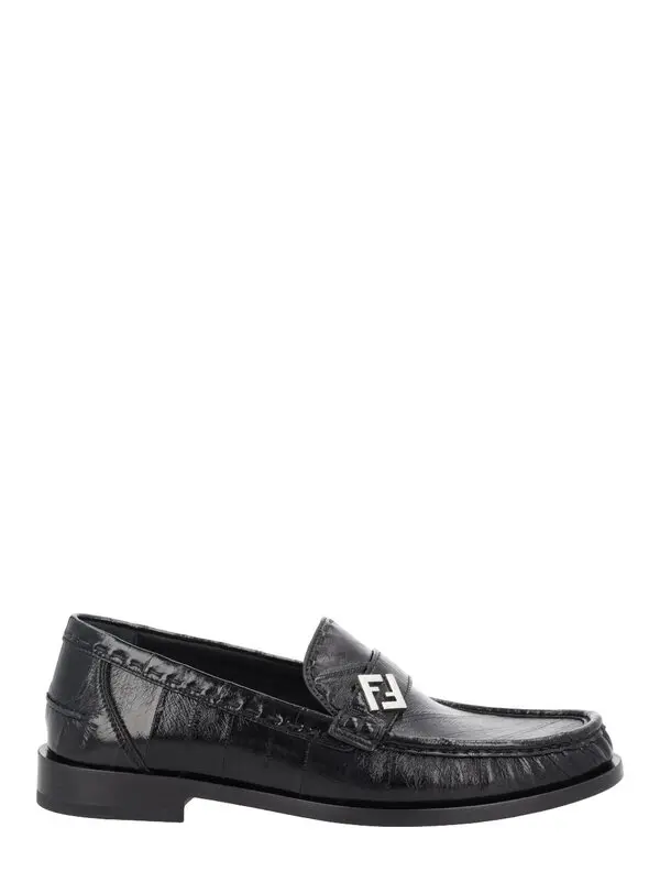 Fendi Leather Missina Loafers - Black