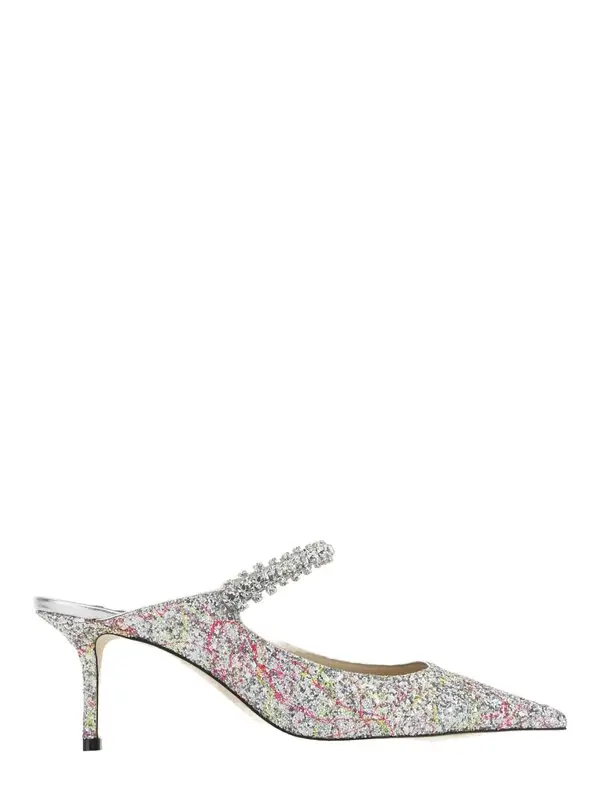 JIMMY CHOO Bing 65 Embellished Leather Flat Pumps - Multicoloured