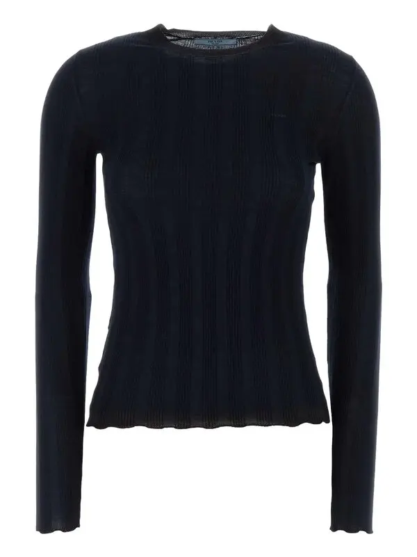 Prada Wool-blend Knit Sweater - Blue