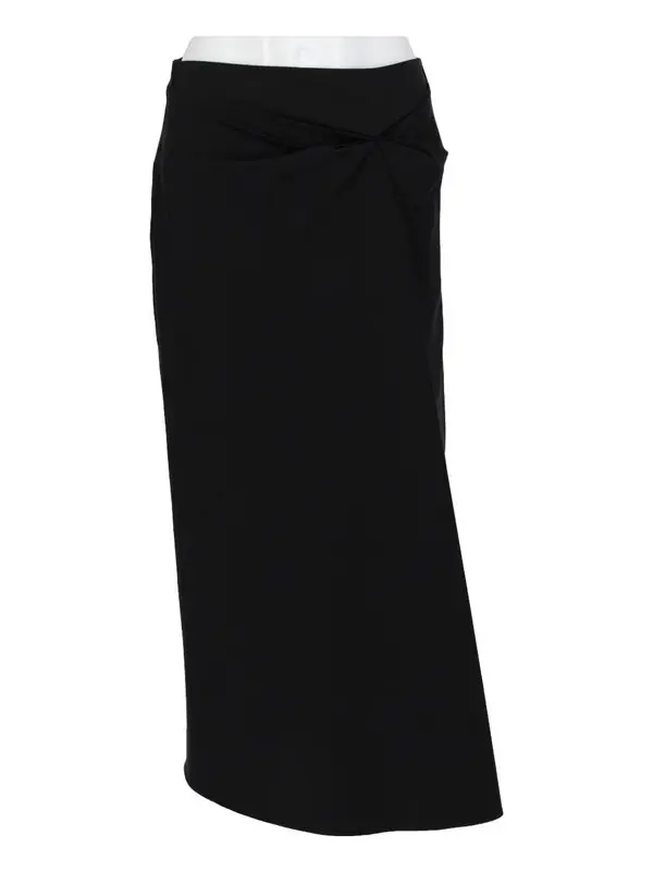Max Mara Stretch Cotton Satin Skirt - Black
