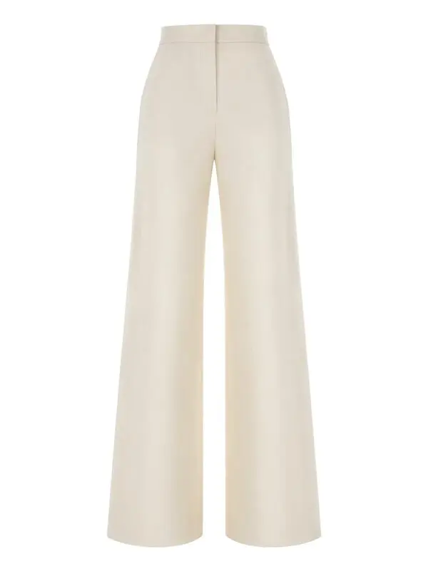 Max Mara Snapper Cotton-blend Trousers - Ivory