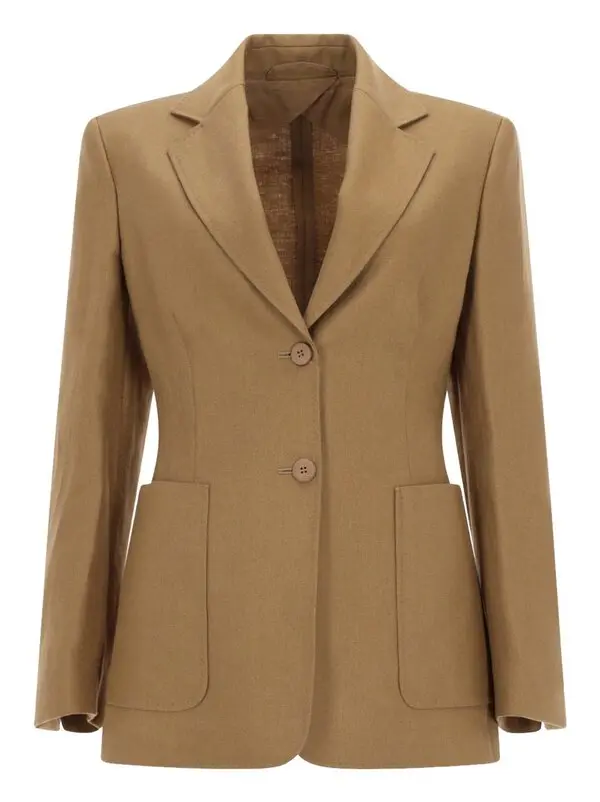 Max Mara Tailored Linen Blazer - Brown