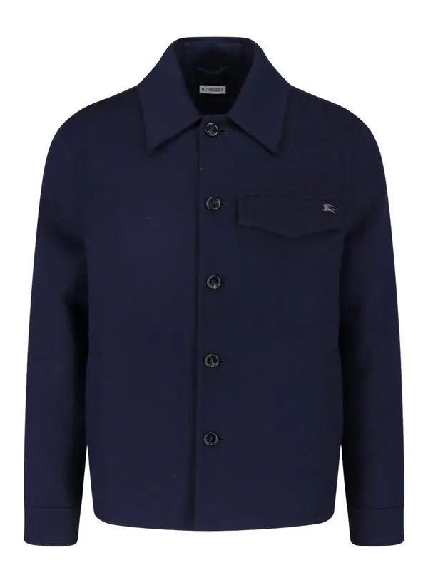 Burberry 100% Wool Jacket - Blue