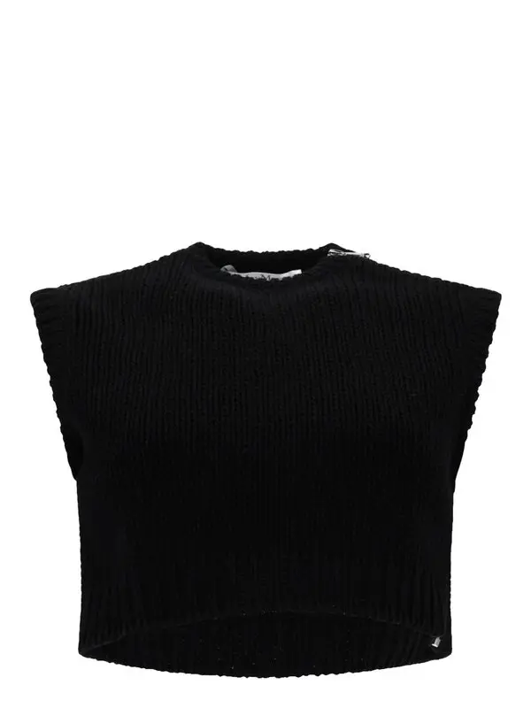 Max Mara Cropped Knit Sleeveless Top - Black
