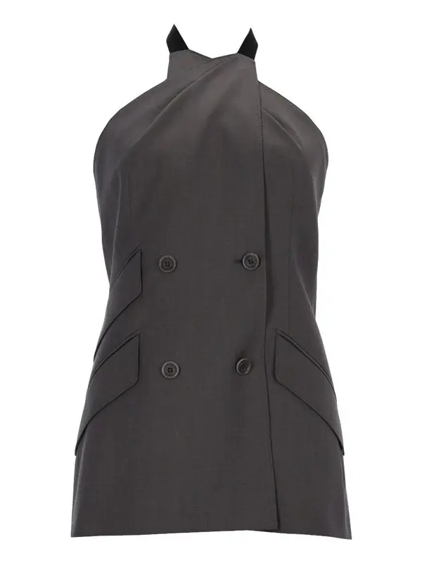 Max Mara Sleeveless Wool Top - Grey