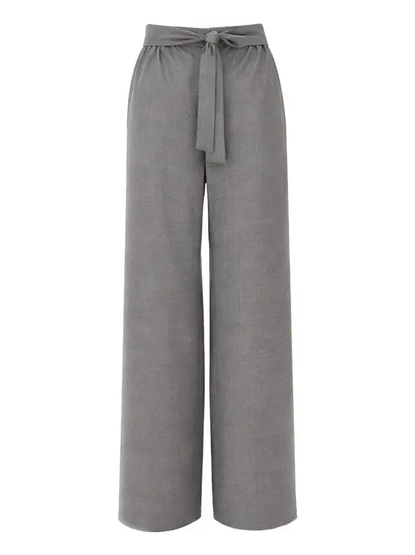 Max Mara Salpa Wide-leg Virgin Wool Pants - Grey
