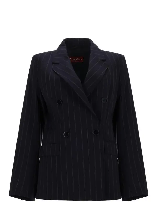 Max Mara Tailored Virgin Wool Blazer - Blue