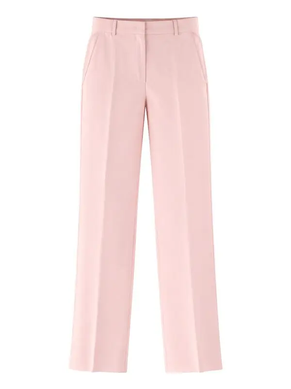 Max Mara Virgin Wool Straight Leg Pants - Pink
